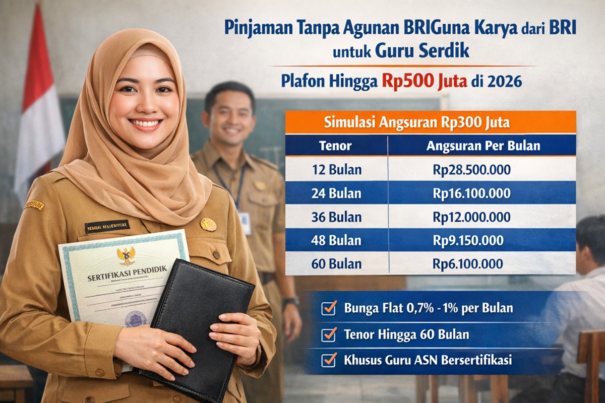 Tabel Pinjaman Bank BRI Bagi Guru Serdik Januari 2026 Tanpa Agunan ...