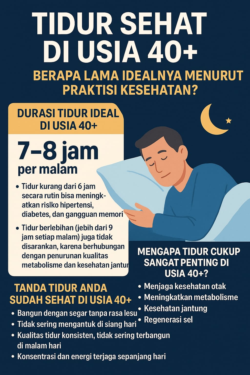 Tidur Sehat di Usia 40+, Rekomendasi Durasi Ideal Menurut Praktisi ...