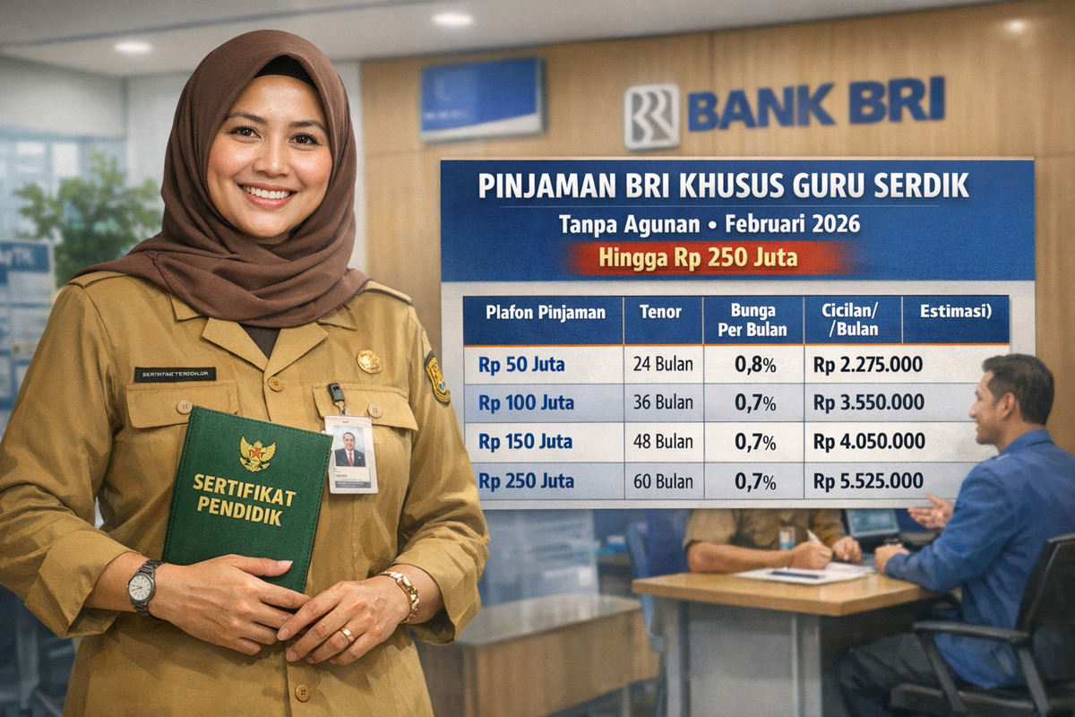 Pinjaman Bank BRI Non KUR Khusus Guru Serdik Februari 2026, Tanpa ...
