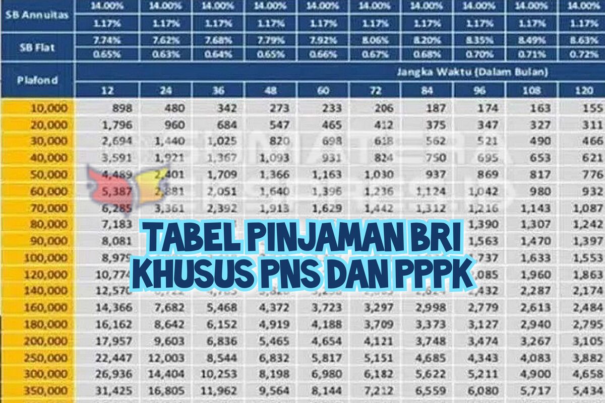 Cek Tabel Pinjaman Bank BRI Agustus 2025, Cuma Modal SK PPPK Bisa ...